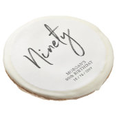 Black & White Lettering Ninety 90th Birthday Party Sugar Cookie | Zazzle