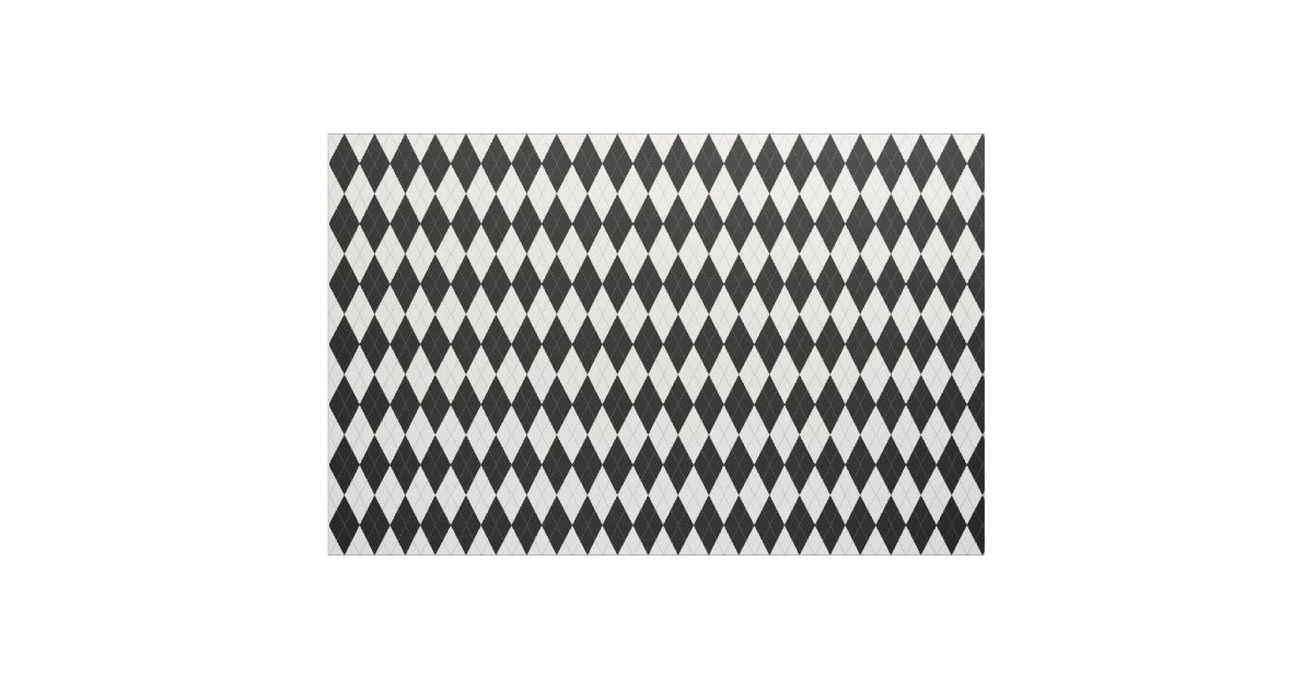 Black | White | Light Grey Argyle Pattern Fabric | Zazzle