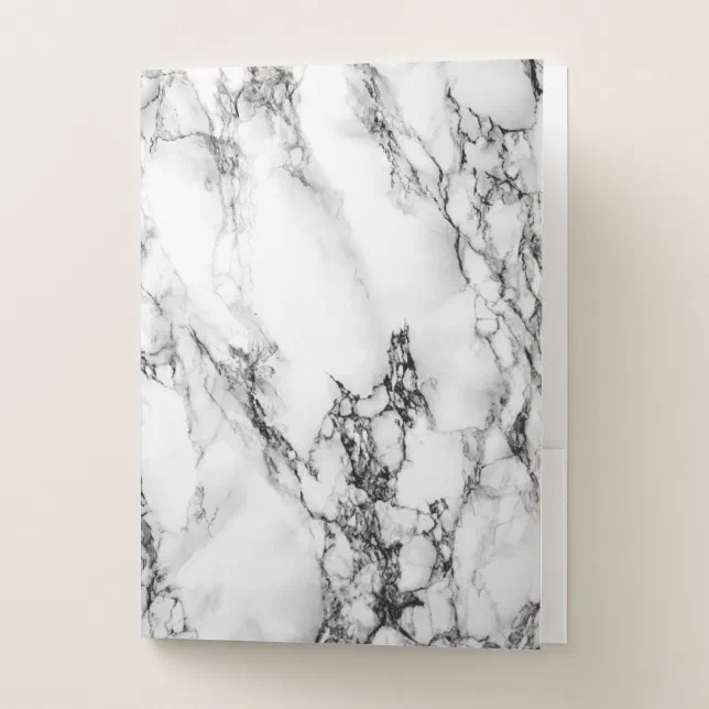 Black & White Marble Pocket Folder | Zazzle
