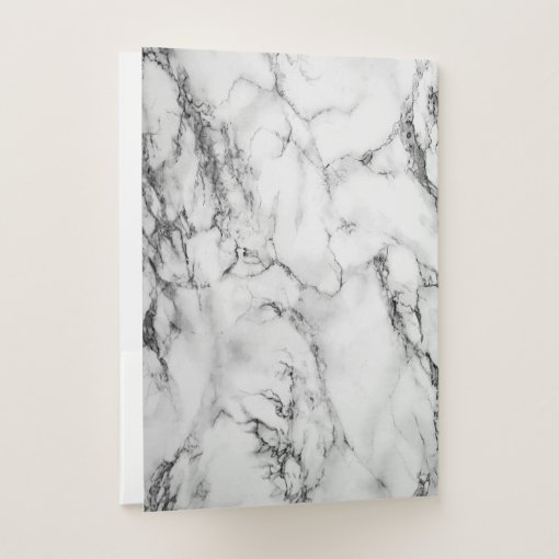 Black & White Marble Pocket Folder | Zazzle