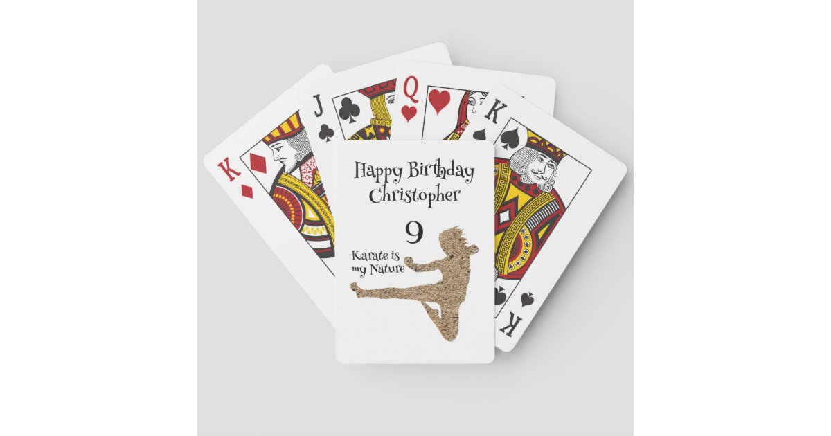 Black & White Martial Arts Karate Birthday Party Poker Cards | Zazzle