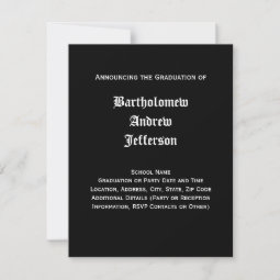 Black/White MBA Business Grad School Graduation Invitation | Zazzle