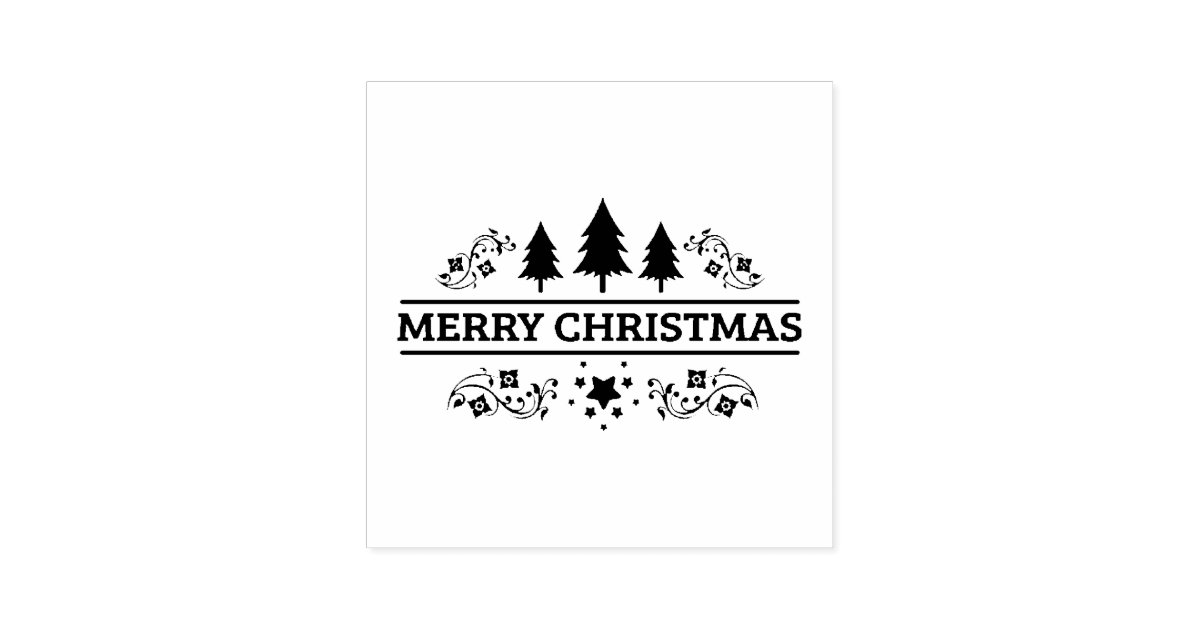 Black White Merry Christmas Self-inking Stamp | Zazzle