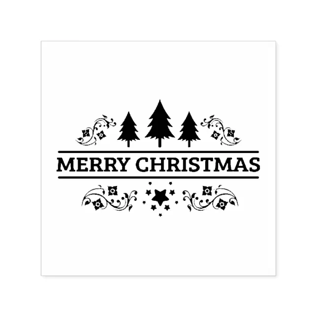 Black White Merry Christmas Self-inking Stamp | Zazzle
