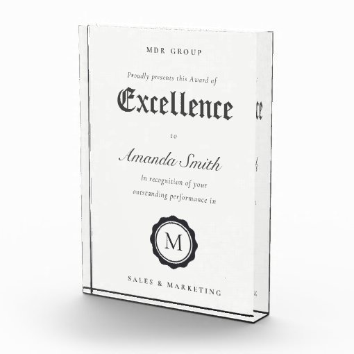 Black & White Minimal Logo Award of Excellence | Zazzle