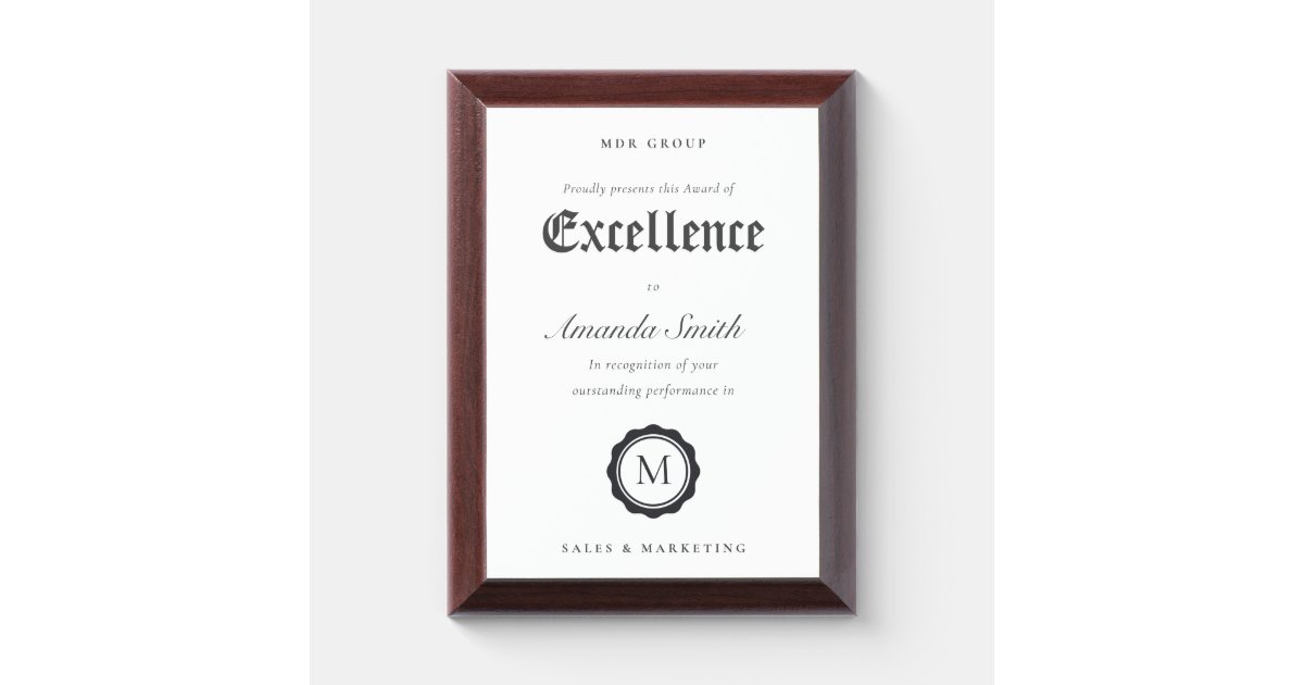 Black & White Minimal Logo Award of Excellence | Zazzle