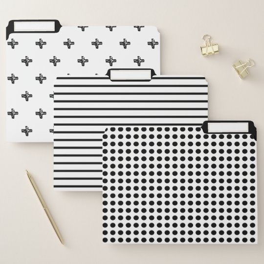 Black & White Minimalist File Folders Set | Zazzle.com