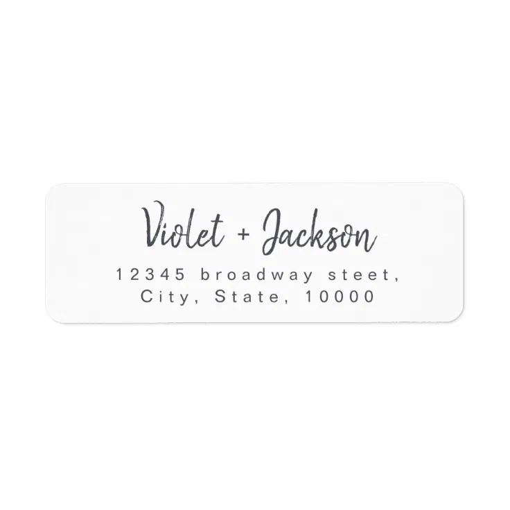 Black white minimalist handwritten script address label | Zazzle