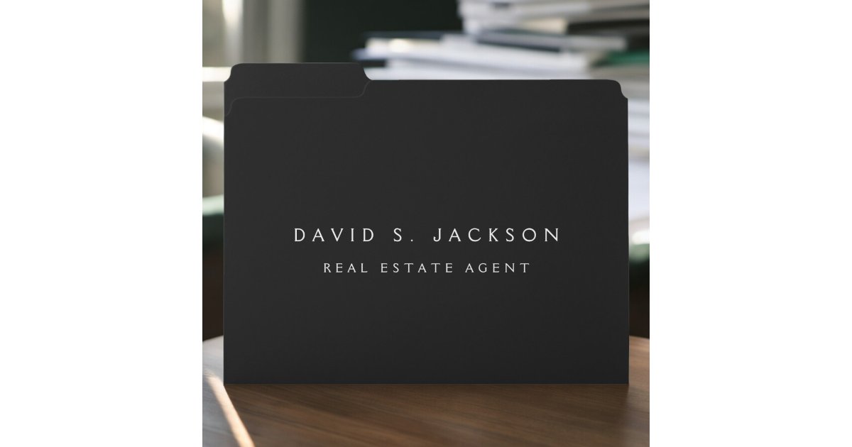 Black White Modern Elegant Professional Classy File Folder | Zazzle