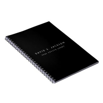 Black White Modern Elegant Professional Classy Notebook | Zazzle