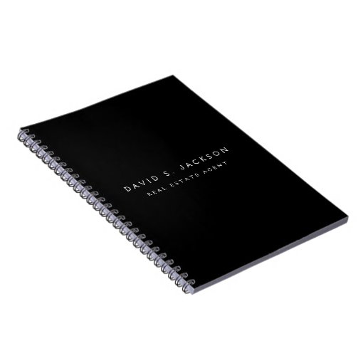 Black White Modern Elegant Professional Classy Notebook | Zazzle