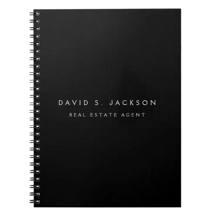 Black White Modern Elegant Professional Classy Notebook | Zazzle