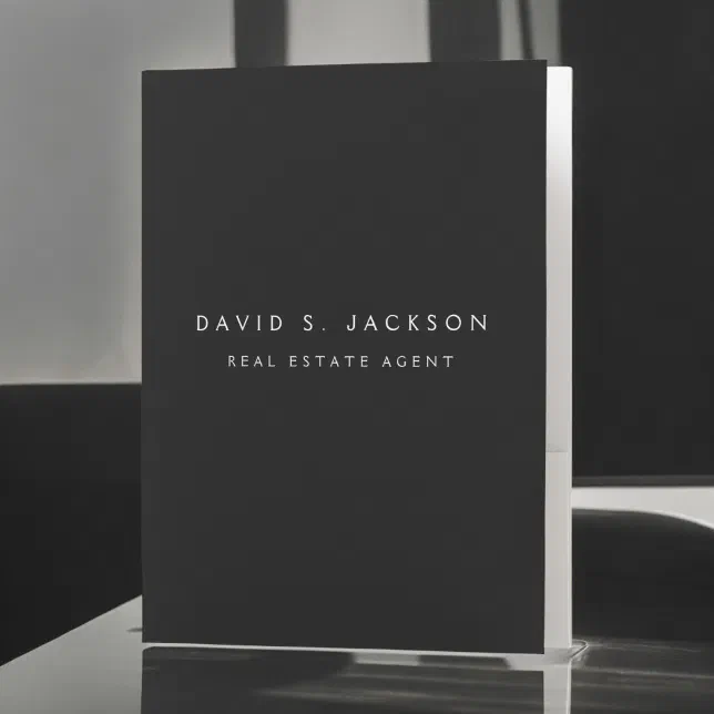 Black White Modern Elegant Professional Classy Pocket Folder | Zazzle