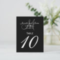 Black White Monogram Wedding Table Number Cards | Zazzle