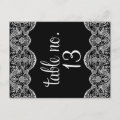 Black & White Moroccan Lace Table Number Postcard | Zazzle