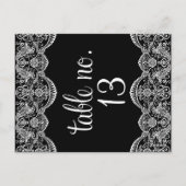 Black & White Moroccan Lace Table Number Postcard | Zazzle