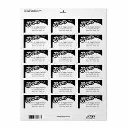 Black & White Motorcycle Address label | Zazzle