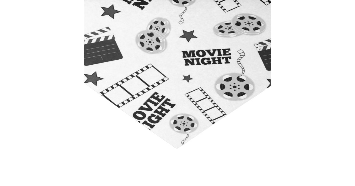 Black white movie night party tissue paper | Zazzle