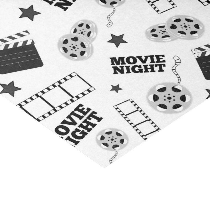 Black white movie night party tissue paper | Zazzle