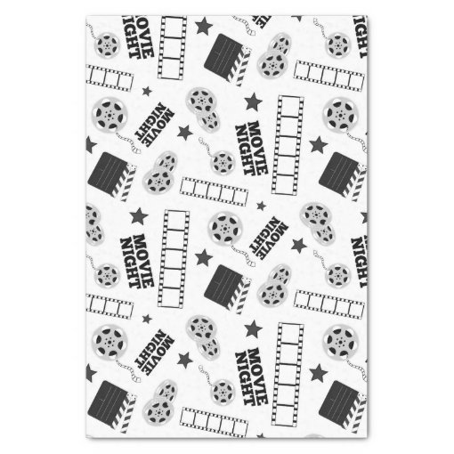 Black white movie night party tissue paper | Zazzle