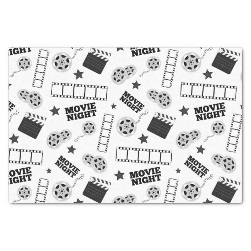 Black white movie night party tissue paper | Zazzle