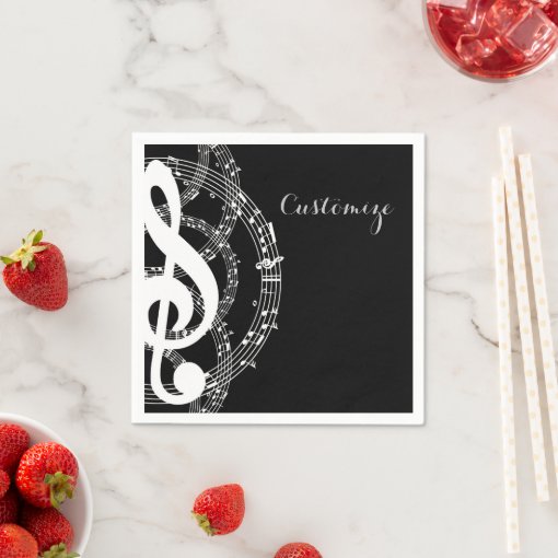 Black & White Music Napkins | Zazzle