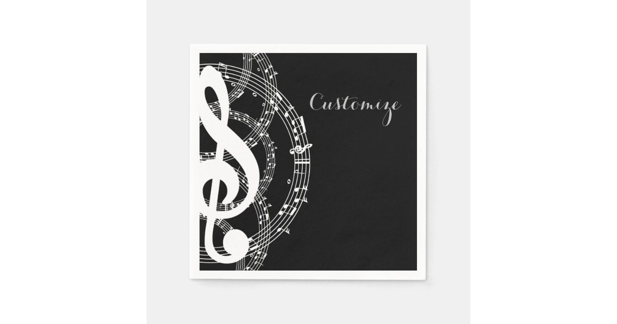 Black & White Music Napkins | Zazzle