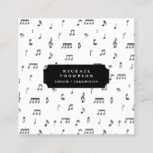 Black & White Musical Notes Symbol QR Code Square Business Card | Zazzle