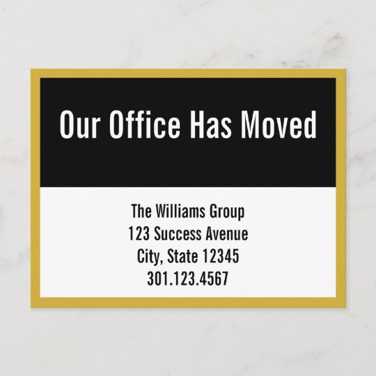 Black & White Office Moving Announcement Postcard | Zazzle.com