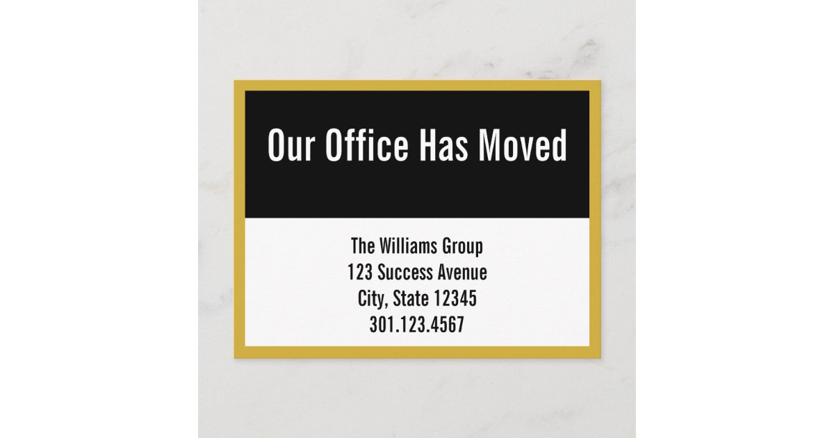Black & White Office Moving Announcement Postcard | Zazzle