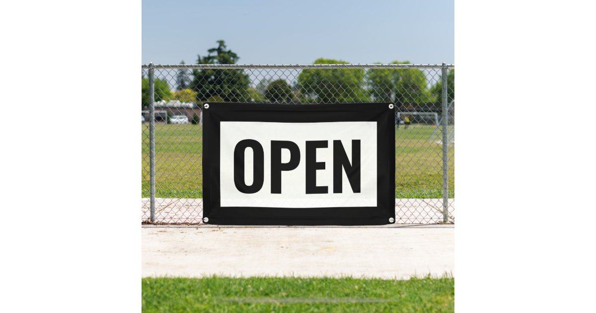 BLACK & WHITE OPEN SIGN | Zazzle