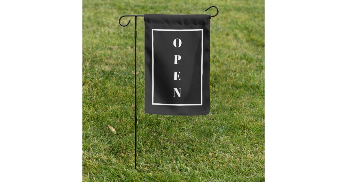 Black White Open Sign Minimal Simple Custom Color | Zazzle