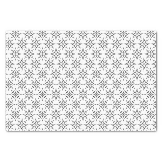 Black & White Ornamental Star Pattern Tissue Paper | Zazzle.com