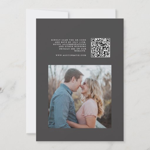 Black & White Oversized Script Photo RSVP Wedding Invitation | Zazzle