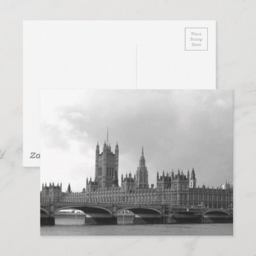 Black & White Palace of Westminster Postcard | Zazzle