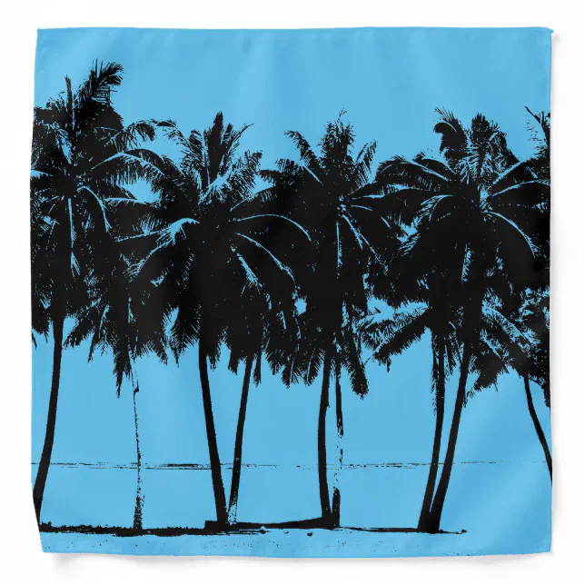 Black White Palm Trees Travel Art Bandana | Zazzle