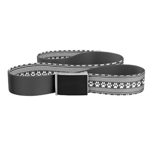 Black white paw prints belt | Zazzle