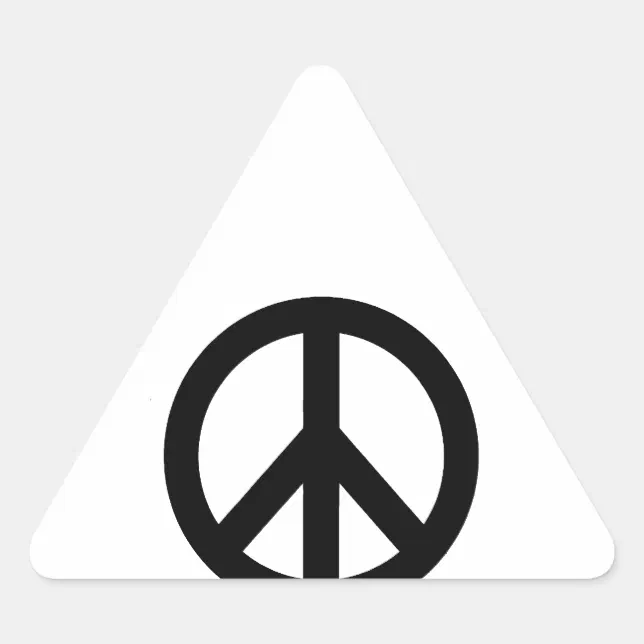 Black White Peace Sign Symbol Triangle Sticker | Zazzle