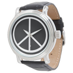 Black & White Peace Sign Watch | Zazzle