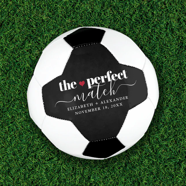Black White Perfect Match Love Couple Custom Soccer Ball | Zazzle