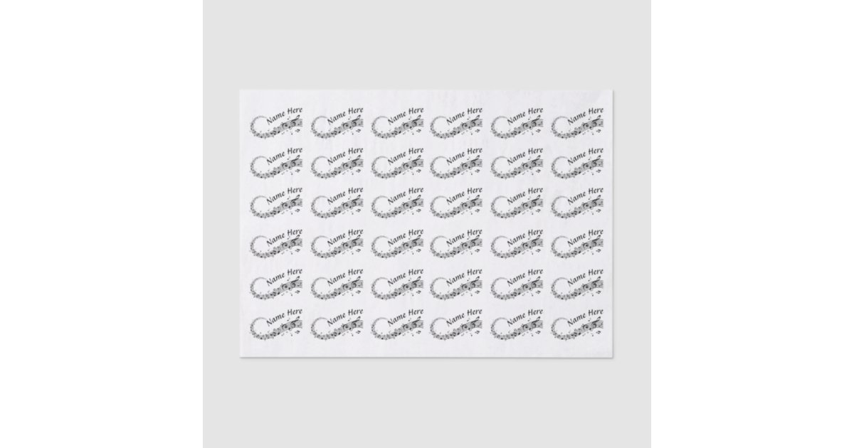 Black White Personalized Music Note Tissue Paper | Zazzle