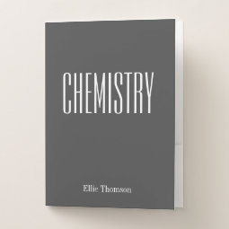 Black White Personalized School Subject Chemistry Pocket Folder | Zazzle