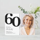Black White Photo 60th Birthday Party Invitation | Zazzle