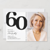 Black White Photo 60th Birthday Party Invitation | Zazzle