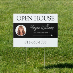 Black White Photo Open House Real Estate Sign | Zazzle