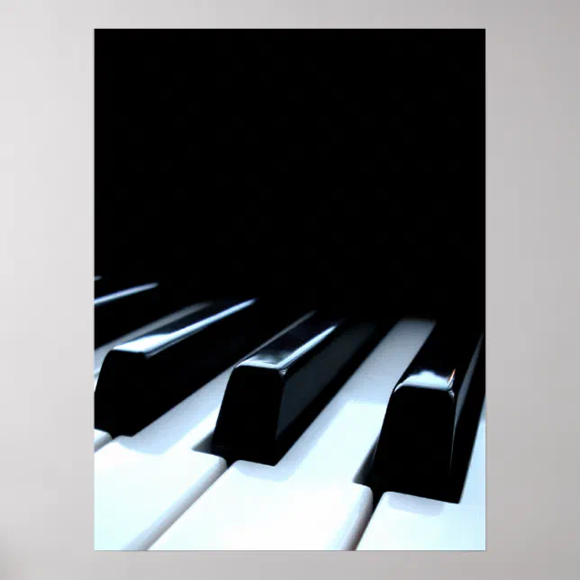 Black & White Piano Keys Poster | Zazzle