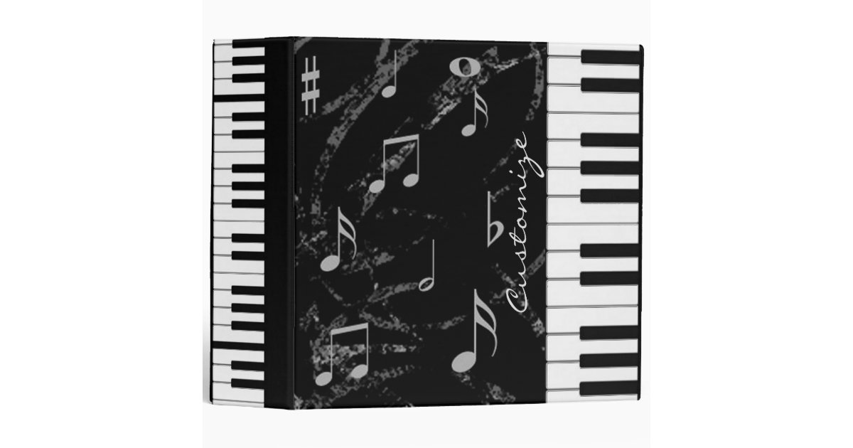 Black & White Piano Music Binder | Zazzle
