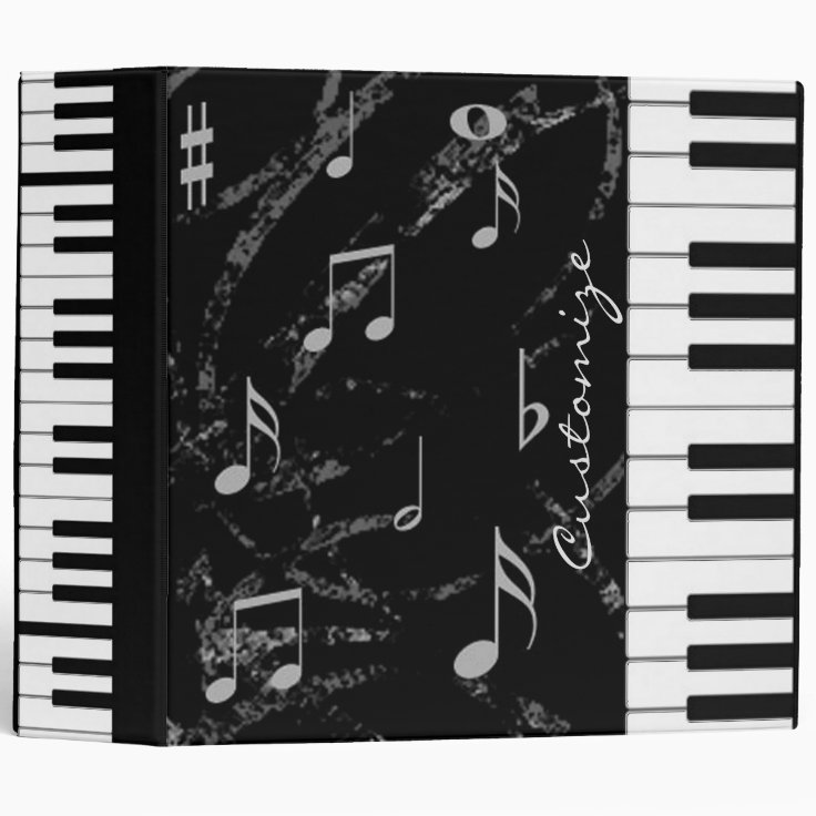 Black & White Piano Music Binder | Zazzle