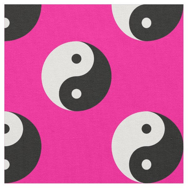 Black White Yin Yang Symbol Pattern Fabric | Zazzle