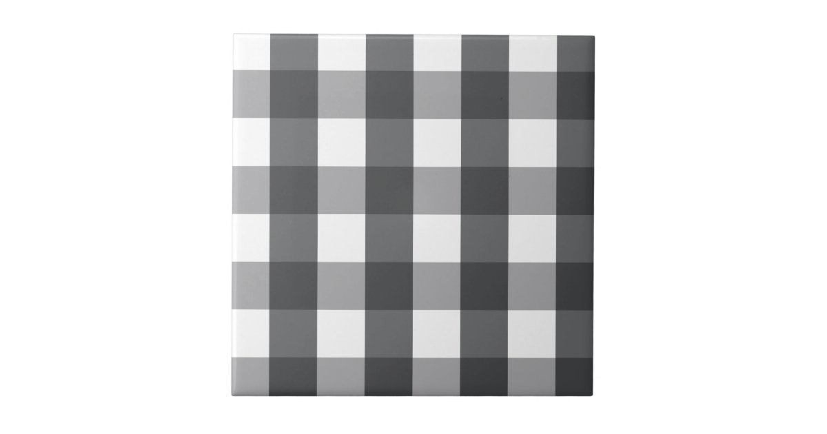 Black & White Plaid Tile | Zazzle